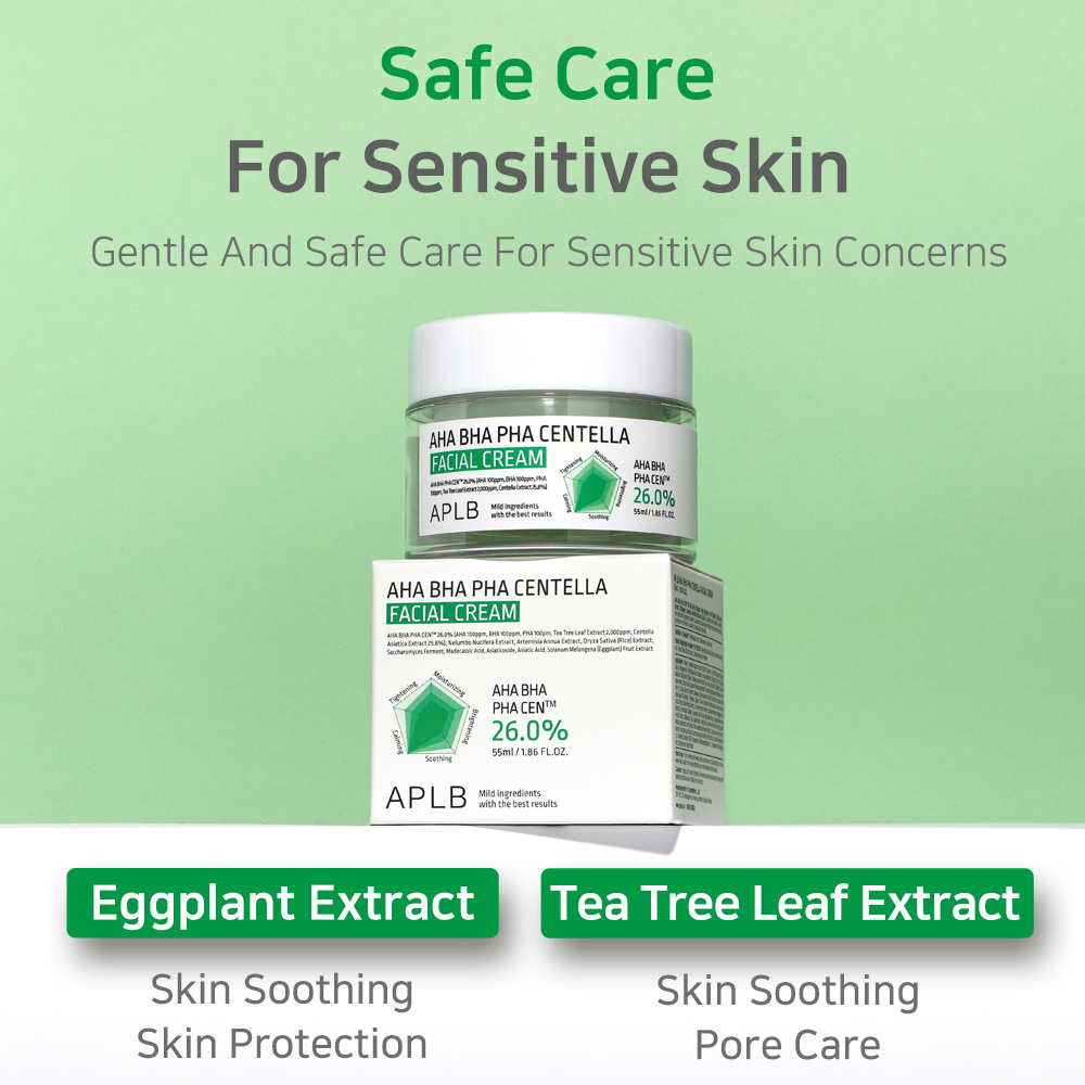 APLB AHA BHA PHA Centella Facial Cream 55ml - Beautiegen