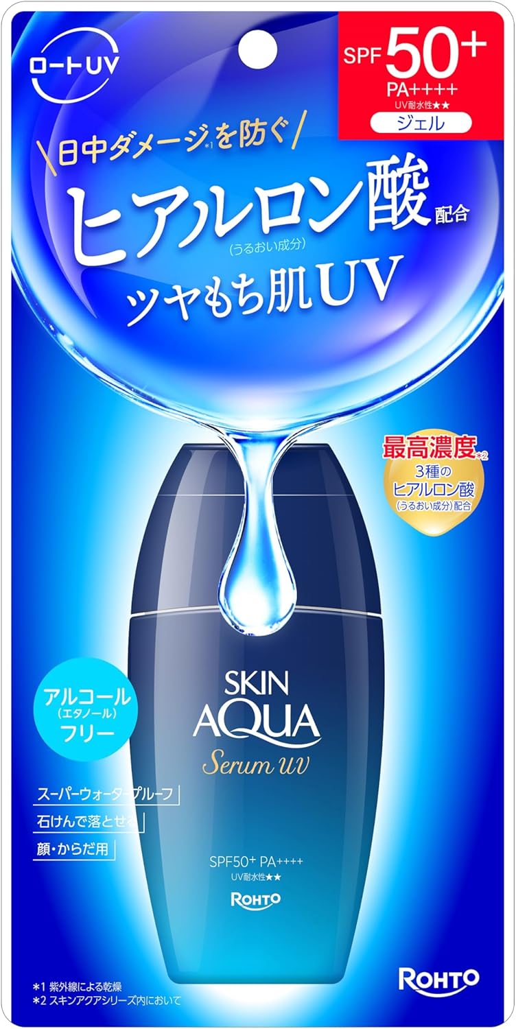 Rohto Mentholatum Skin Aqua Hyaluronic Serum UV Sunscreen Gel SPF 50 ...